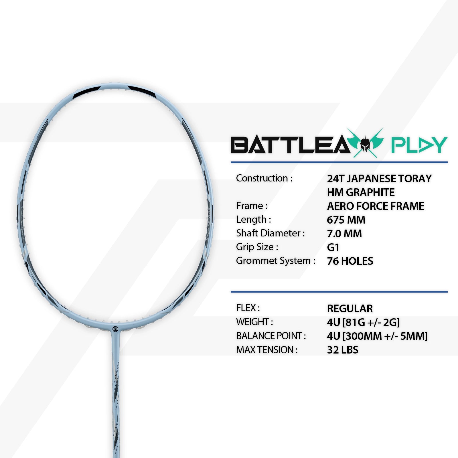 PROTECH BATTLEAX PLAY (BABY BLUE)(4UG1)(MAX32LBS)(Intermediate Level ...